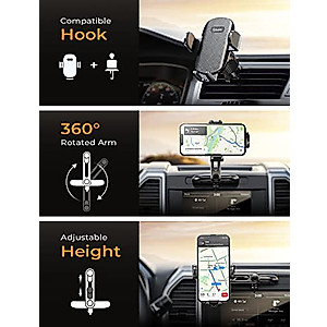 LISEN Adjustable Phone Mount for Car, CD Phone Holder for iPhone Car Holder Mount Ultra Sturdy Vent Cell Phone Mount CD Slot Car Cell Phone Holder for iPhone 14 Samsung S23 All Phones
