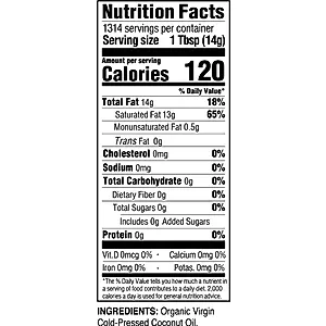 Certfied Organic Virgin Coconut Oil 1/128oz