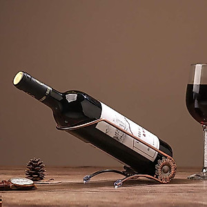 2PCS Wine Bottle Holder- Countertop Wine Rack - Wine Holder for Wine Storage - Red Bronze Metal Wine Rack - Wine Racks Countertop - Small Wine Rack - Tabletop Wine Rack