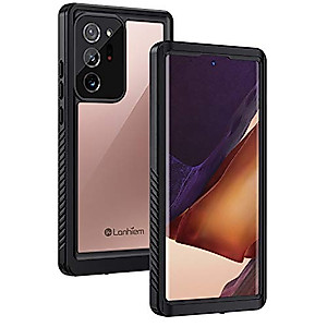 Lanhiem Galaxy Note 20 Ultra Case, IP68 Waterproof Dustproof Shockproof Case with Built-in Screen Protector, Full Body Sealed Underwater Protective Cover for Samsung Note 20 Ultra 6.9 inch, Black
