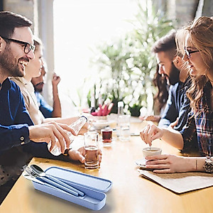 ArderLive 3 PCS Outdoor Flatware Set with Case, Fork Spoon Knife/Travel Set for Travel, Lunch Box and Camping, Christmas gifts Beige