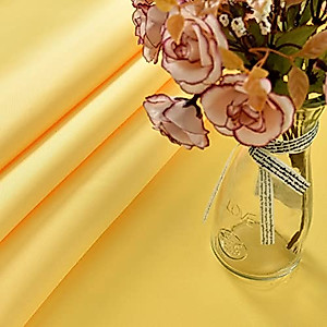 KAIPHO Yellow Round Tablecloth Waterproof Stain Resistant Wrinkle Free Table Cloth 210GSM Polyester Washable Wipeable Table Cover for Party, Banquet, Wedding, Indoor and Outdoor (48 inch, Circle)