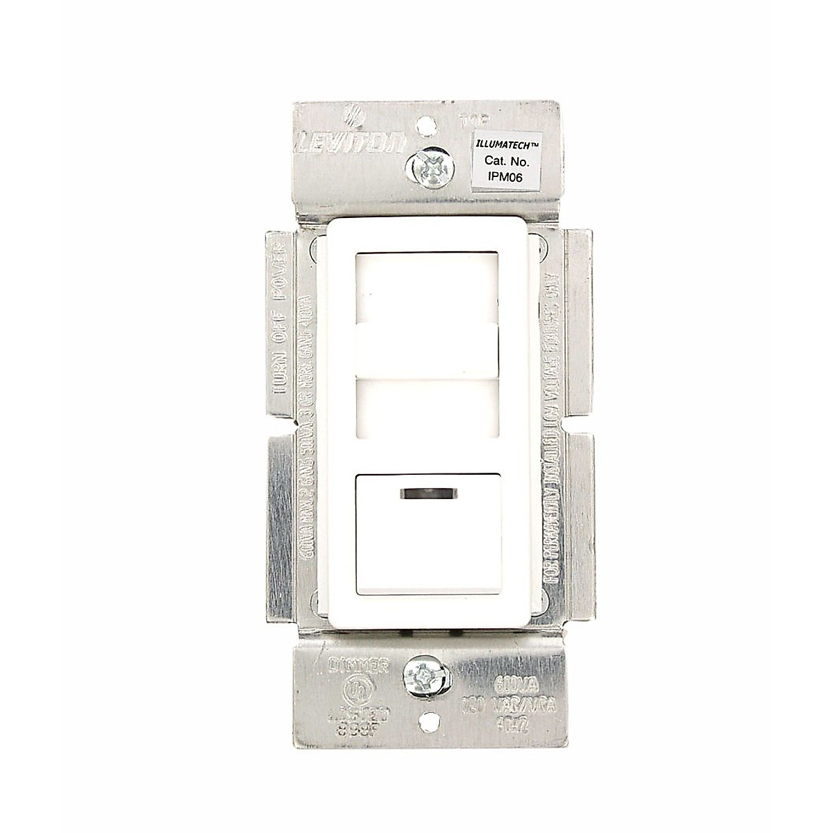 Leviton IllumaTech Dimmer Switch for Magnetic Low Voltage, Halogen and Incandescent Bulbs, IPM06-1LZ, White