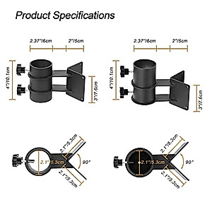 Meruzy Patio Umbrella Holder Corner Mount, Stainless Steel Outdoor Umbrella Base Umbrella Clamp Mount Bracket for Deck Railing, Mount to Deck, Balcony or Outdoor Courtyard (Fit Max OD 2 inch)
