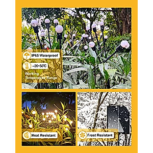 6Pack Firefly Garden Lights Solar Outdoor,8LED Solar Garden Lights, Sway by Wind, Waterproof Solar Outdoor Lights Decorative with Remote 8 Lighting Mode for Landscape Pathway Yard decorations outdoor