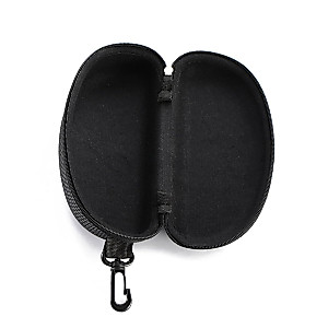 Yamrots 3 Pcs Black and White Mesh Zipper Hard Sunglasses Cases Portable Travel Eyeglasses Cases with Plastic Hook
