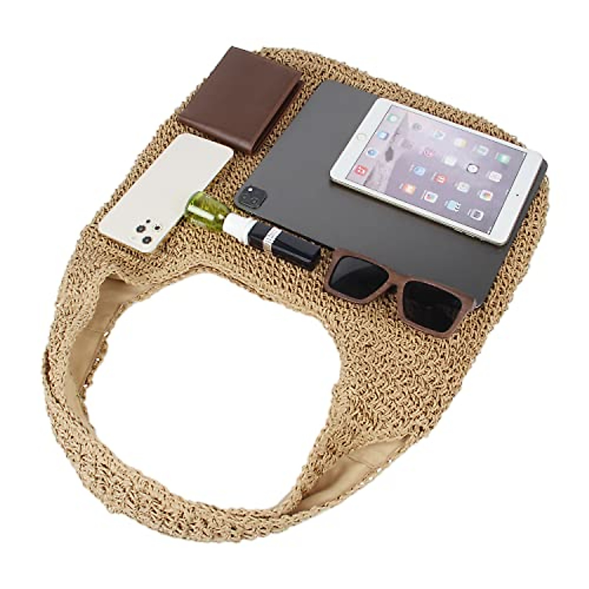 Freie Liebe Straw Tote Bag for Women Large Beach Bag Summer Woven Shoulder Handbags