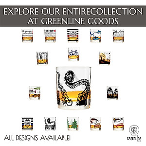 Greenline Goods Whiskey Glasses - 10 Oz Tumbler Gift Set – Kraken Whiskey Glasses (Set of 2) | Rocks Glass Octopus Decor | Old Fashioned Rocks Glasses