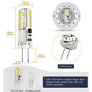DiCUNO G4 LED Bulbs 12V 1.2W T3 10W Halogen Bulbs Replacement, JC Type G4 Bi-Pin Base Light Bulbs Non-dimmable, Daylight White 6000K, 120 LM for Landscape, Under Cabinet/Counter, RV Lighting, 10PCS