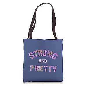 Gym Workout STRONG and PRETTY Health Trainer Camouflage Pink Tote Bag