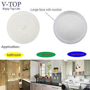 Shower Drain Hair Catcher Tub Stopper, V-TOP Drain Cover for Shower to Catcher Hair, Silicone Bathtub Drain Plug Suit for Bathroom Kitchen and Laundry, 4 Pack