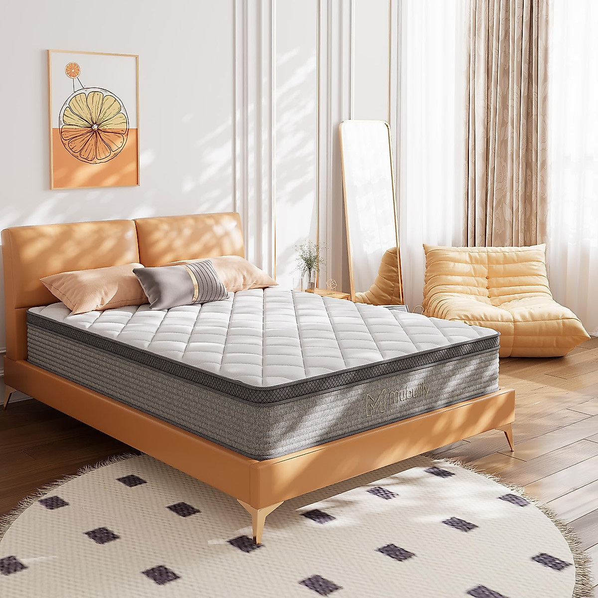 Mubulily 12 Inch Twin Size Mattress,Hybrid Twin Mattress in a Box,Pocket Spring Twin Mattress in a Box for Motion Isolation,Strong Edge Support,Pressure Relief,CertiPUR-US