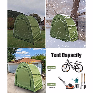 HuaKastro Outdoor Bike Cover Bicycle Tent for 2 Bikes, Waterproof Oxford Storage Tent, Foldable Bike Shelter for Camping