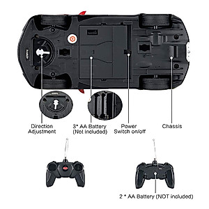 RASTAR Bugatti Toy Car, 1/24 Scale Bugatti Chiron RC Model Car, Red