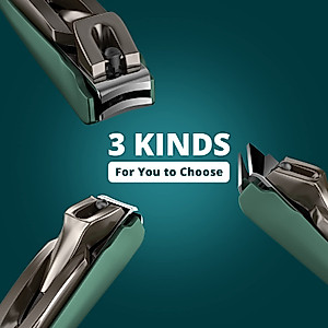 Nail Clippers Set-3 Pack,Fingernail Clippers& Toenail Clipper for Men,Wowen,Nail Clippers with catcher,Nail Cutter for Thick Toe Nails,Stainless Steel Ultra Sharp Sturdy