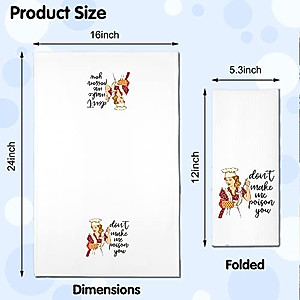 RZHV Don't Make Me Poison You Kitchen Towel, Funny Retro Housewife Dish Towel Gift for Women Sisters Friends Mom Aunty Hostess, Housewarming New Home, Dish Towel with Sayings