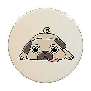 Cartoon Graphic Cute Lovely Funny Dog Pug Laying Gift PopSockets PopGrip: Swappable Grip for Phones & Tablets
