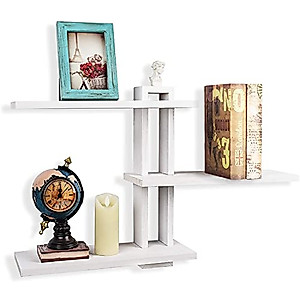 Emfogo Floating Shelves Wall Mounted, Rustic Wood Wall Shelves for Wall Decor, 3 Tier Wall Shelf for Bedroom/Bathroom/Living Room/Kitchen/Laundry Room Storage & Decoration