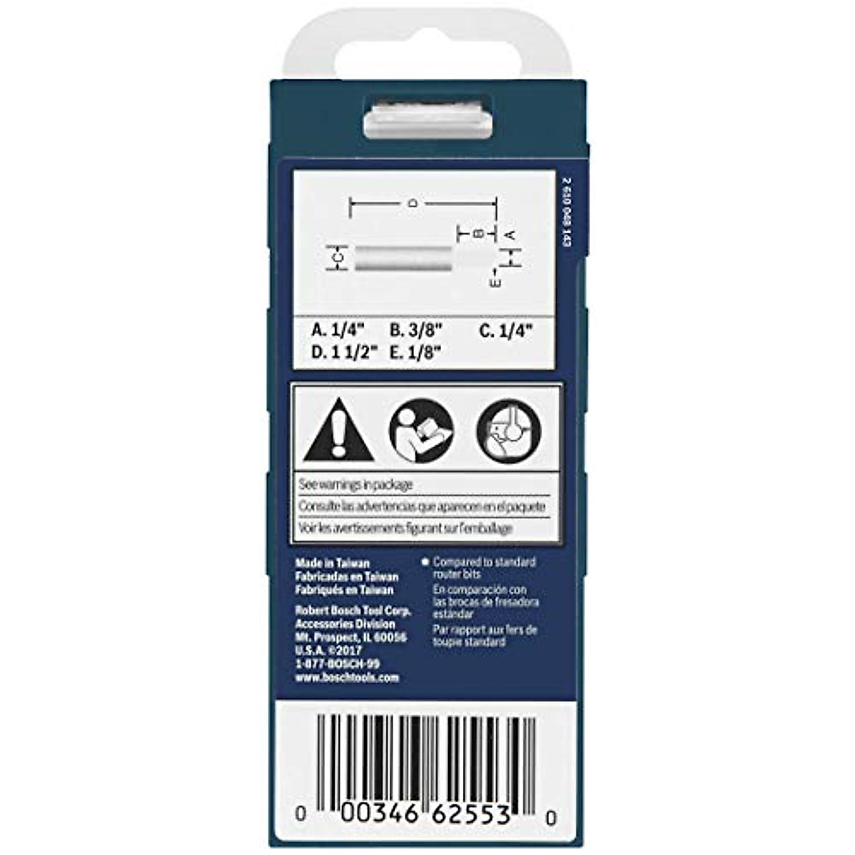 Bosch 85283MC 1/4 In. x 25/64 In. Solid Carbide Veining Router Bit