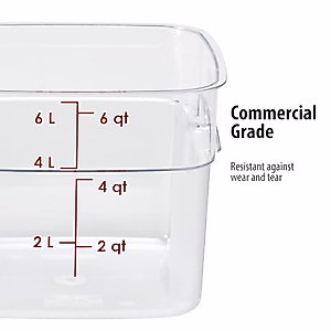 Cambro FreshPro 6Qt Food Storage Container in Clear for Industrial and Kitchen Use, Pantry Organization and Food Freshness