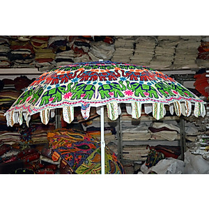 Garden Umbrellas-Garden Parasol Umbrellas, Patio Umbrellas, Handmade Umbrellas, Decorative Umbrellas for Bridal Shower, Outside Umbrella for Garden, Wedding Party Umbrella (White Elephant)