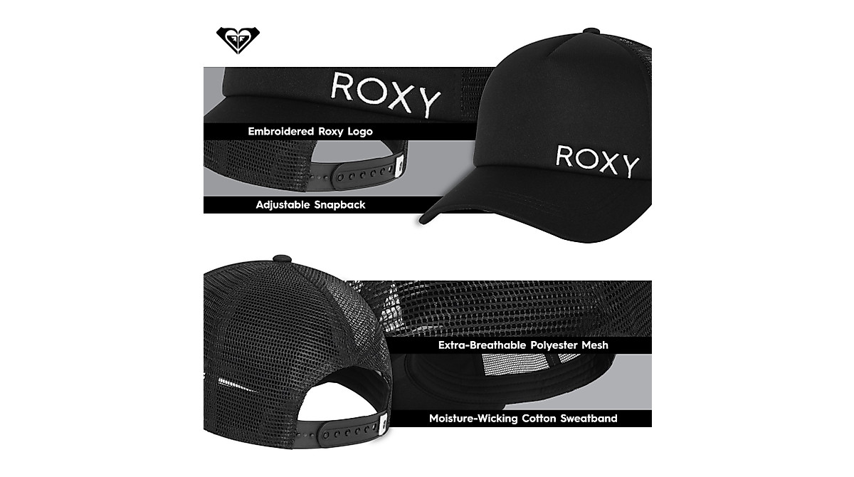 Roxy Finishline Trucker Hat - Stylish Baseball Cap for Women