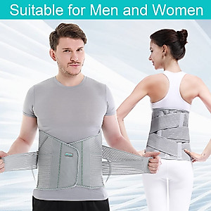 TANDCF Back Support,Entire Back Brace, Lumbar Support Belt for Women & Men, Adjustable Waist Trainer Belt for entire Back Pain Relief, Keeps Your Spine Straight and Safe(XL)