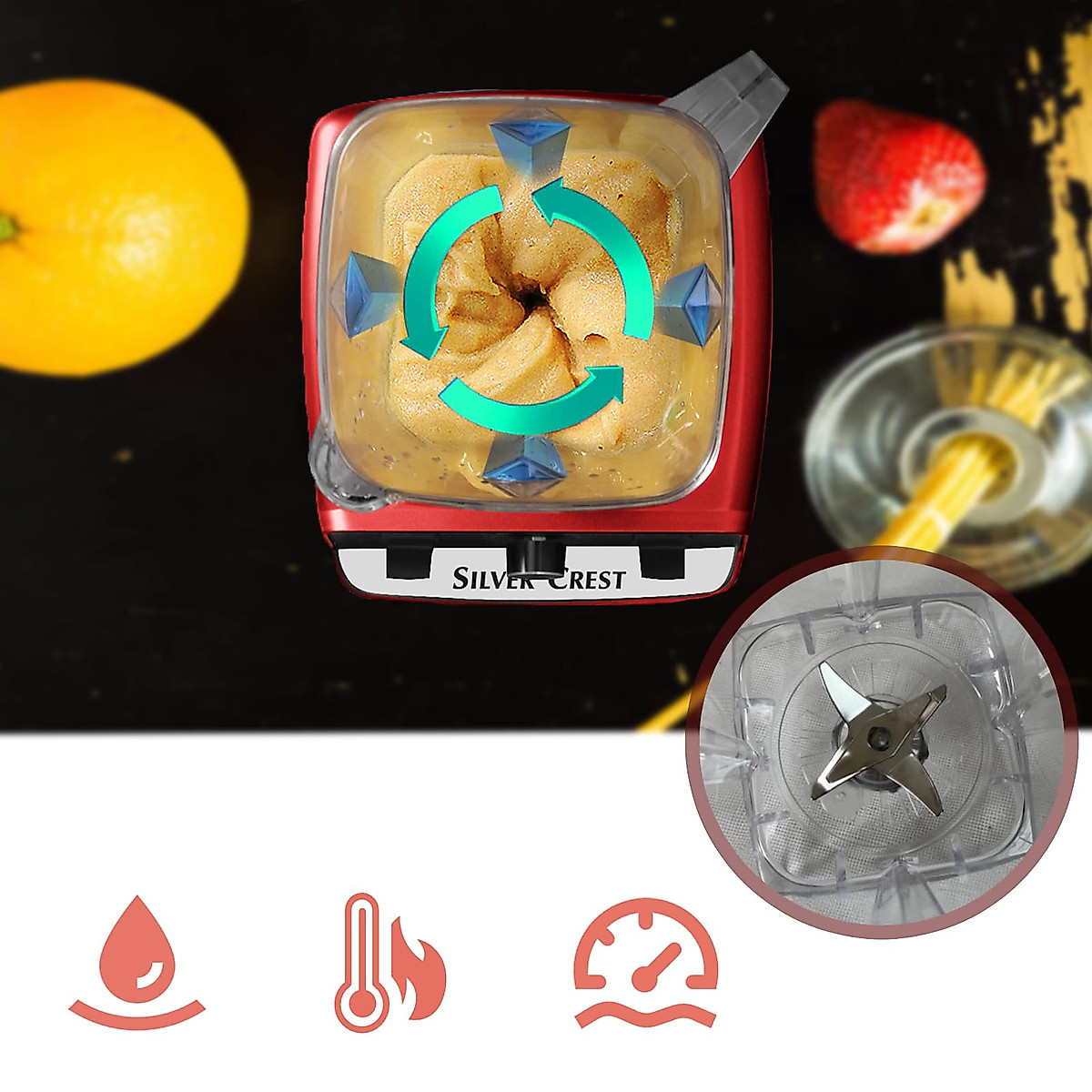 KAILIYA Blender Professional 4500W Dual-Cup Blender, Black, 70 oz