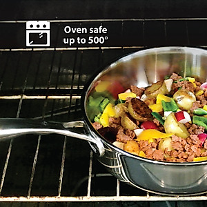 Swiss Diamond Premium Clad 5-Ply Stainless Steel 2.6 Quart Saucepan with Lid Included and Satin Exterior Finish, Induction Compatible Sauce Pot - Oven and Dishwasher Safe