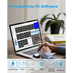 [Bluetooth 5.0 Accelerometer+Inclinometer] WT901BLECL MPU9250 High-Precision 9-axis Gyroscope+Angle(XY 0.2° Accuracy)+Magnetometer Compass with Kalman Filter, Low-Power 3-axis AHRS IMU Tilt Sensor