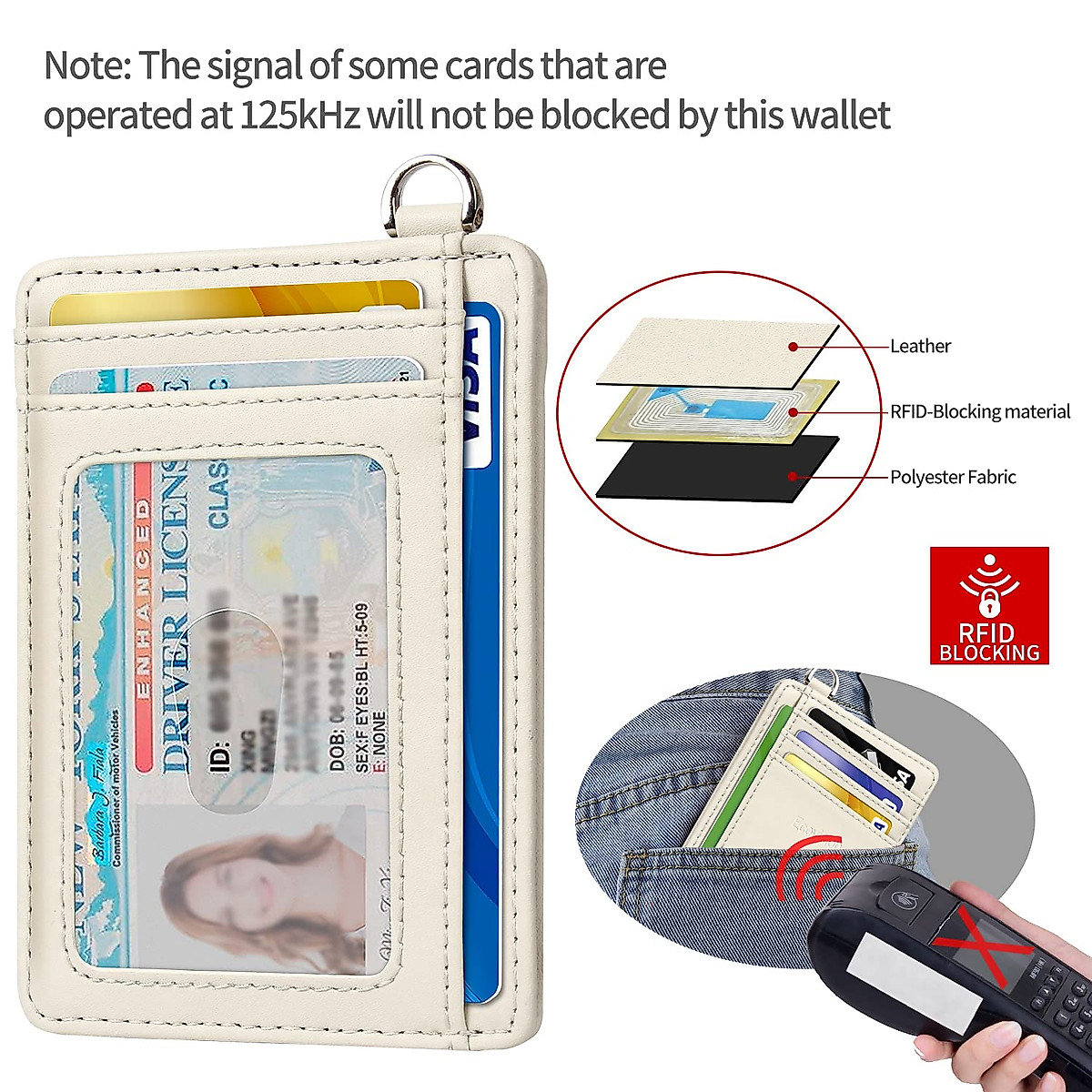 EcoVision Slim Minimalist Front Pocket Wallet, RFID Blocking Credit Card Holder Wallet with Detachable D-Shackle for Men Women