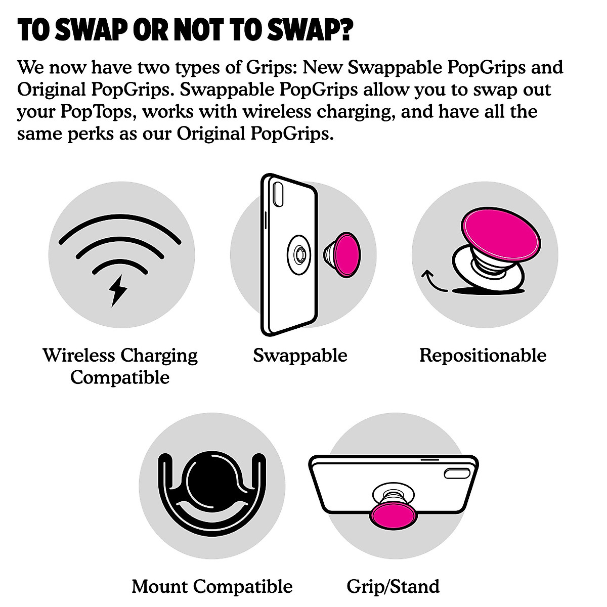 PopSockets ​​​​ Phone Grip with Expanding Kickstand, for Phone - Mono Jungle