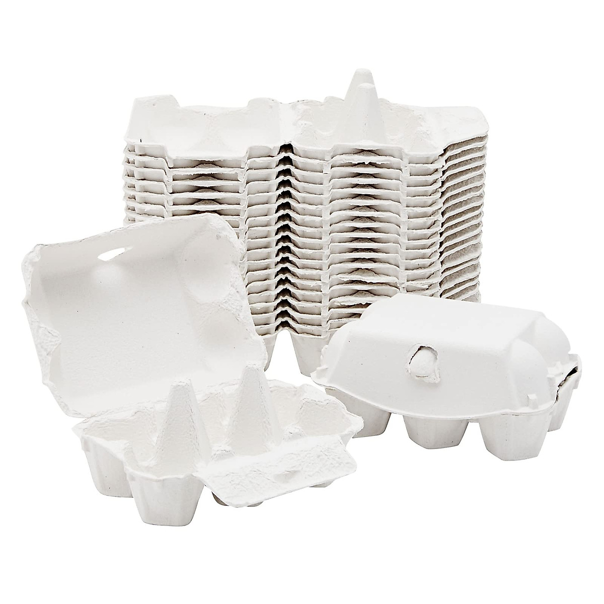 Juvale - Empty Egg Cartons (20 Pack), Half Dozen, White