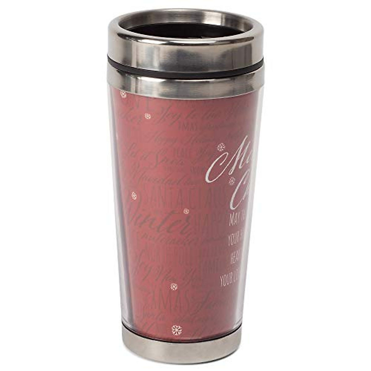 Merry Christmas 16 Oz Stainless Steel Travel Mug with Lid