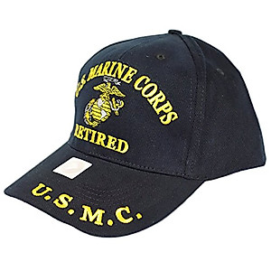 U.S. United States Marine Corps Retired Black Hat Cap USMC Marines 4-07-B