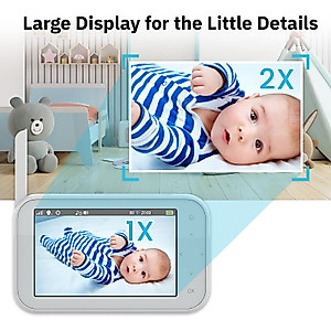 Baby Monitor, Video Baby Monitor with Camera Audio,Night Vision Video Baby Monitor, 4.5" Remote IPS Screen HD Baby Camera Monitor with VOX Mode, Temperature Sensor 8 Lullabies and 1000ft Range NO WIFI