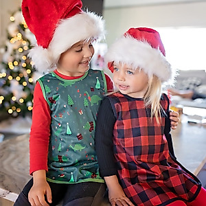 BapronBaby Red Buffalo Plaid Bapron - No Neck Tie Safer Bib for Baby & Toddler - Soft Waterproof Stain Resistant - Machine Washable - Sz Baby/Toddler 6m-3T