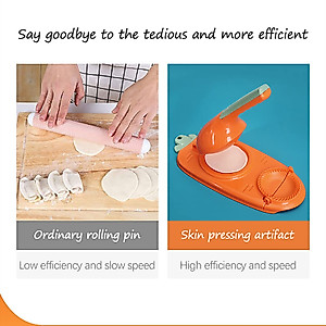 Dough Press, Dough Pressing Tool Dumpling Artifact Pressing Household Hand-Made Press Mold, Manual Tortilla Maker Press Dumpling Skin Dough Presser Dumpling Wrapper Presser Kitchen Gadgets (2 in 1 GN)
