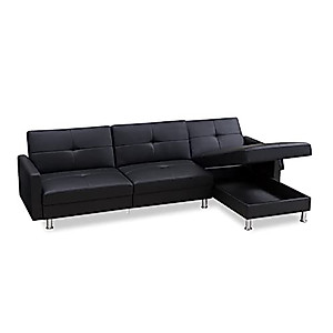 Gold Sparrow Davenport Sectional, Black