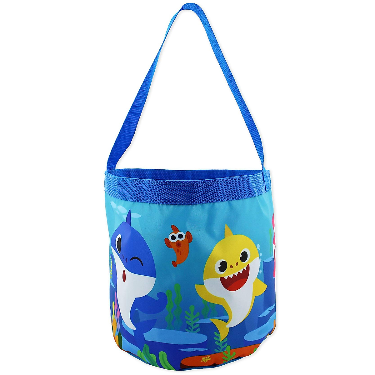 Baby Shark Boys Girls Collapsible Gift Basket Bucket Tote Bag (Blue, One Size)