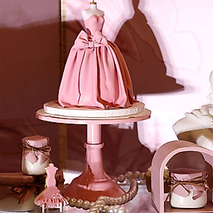 4 Pcs Pink Cake Stand Set Round Metal Cake Stands Metal Cupcake Holder Pink Dessert Table Display Set for Wedding Birthday Party Baby Shower Anniversaries Supplies