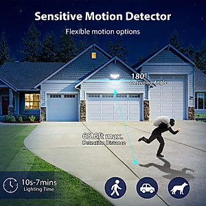 iMaihom 100W Motion Sensor Light Outdoor,9000LM LED Security Lights Outdoor,6500K Flood Lights Motion Detection IP65 Waterproof, 3 Head Adjustable Security Light Motion Outdoor for Yard Garage (White)