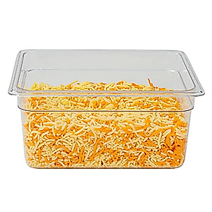 Restaurantware Met Lux 1/2 Size Food Storage Container 1 6 Inch Deep Proofing Box - Rectangle Graduated Measurements Clear Plastic Food Grade Storage Container Dishwashable Lids Sold Separately