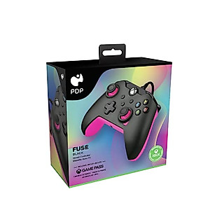 PDP Wired Xbox Game Controller - Xbox Series X|S/Xbox One, Dual Vibration Gamepad, App Supported - Fuse Black/Pink (Amazon Exclusive)