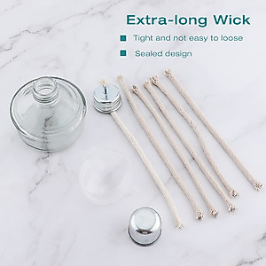 Dental Alcohol Lamp Glass Alcohol Burner Lamp Bunsen Burner with Metal Cap Dental Lab Equipment Heating 150ml with 5 Free Replacement Wicks & Funnel