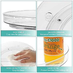 URALFA 3 Tier Bathroom Lazy Susan Organizer, 9 Inch Clear Rotating Makeup Organizer for Vanity, High-Capacity Acrylic Skincare Organizers 360 Rotating Tray for Countertop, Pantry, Kitchen, Cupboard