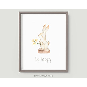 Woodland Baby Animals Nursery Wall Art Prints Room Decor - Set of 6 - Unframed (8 x 10 inches)