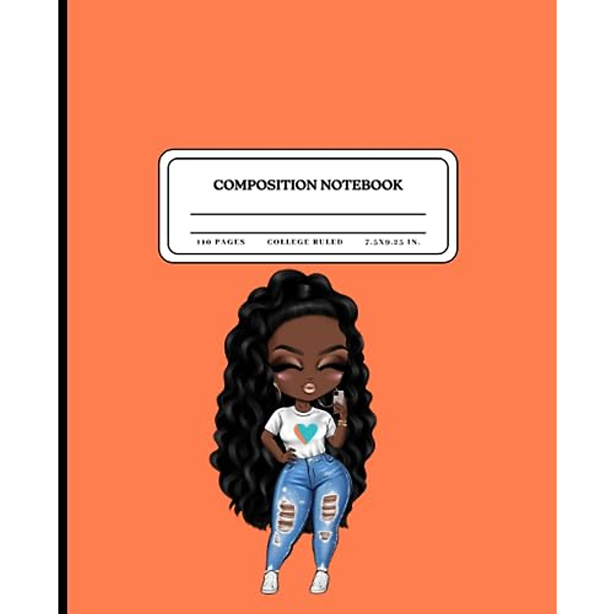 College Ruled Composition Notebook | Coral and Teal | 110 Lined Pages