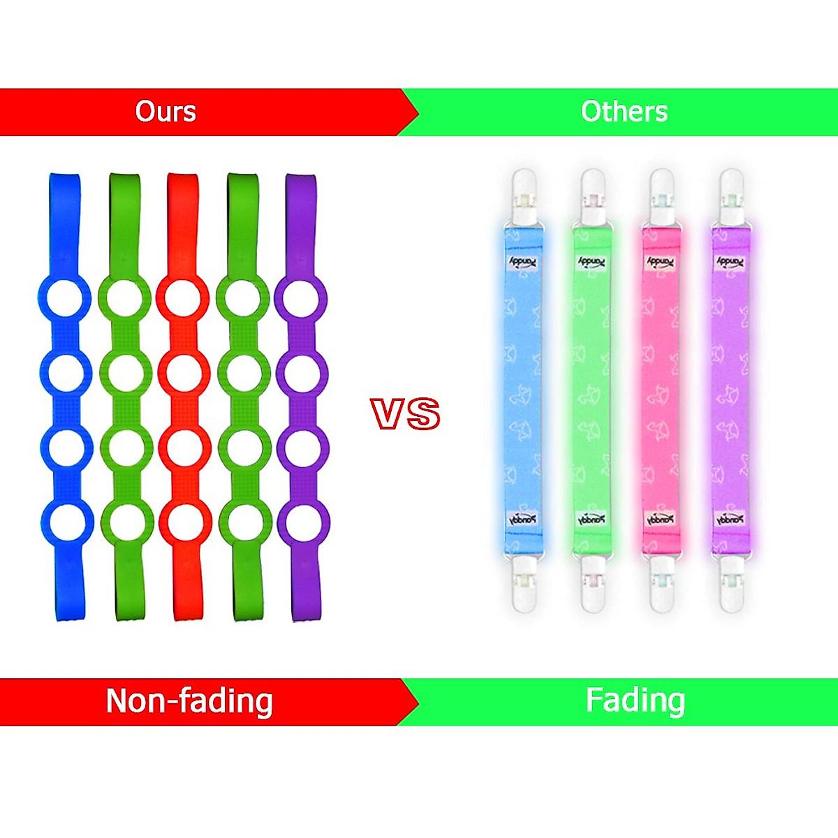Toy Straps for Baby, 5 Pack Silicone Pacifier Clips Toddler Bottles Harness Holder for Stroller,Highchair,Crib,Shopping Trolley,Cars,Bags