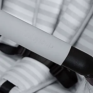 GAP babyGap 2-in-1 Carriage Stroller - Car Seat Compatible - Easy One-Handed Fold - Lightweight Stoller with Oversized Canopy & Reclining Seat - Made with Sustainable Materials, Grey Stripes